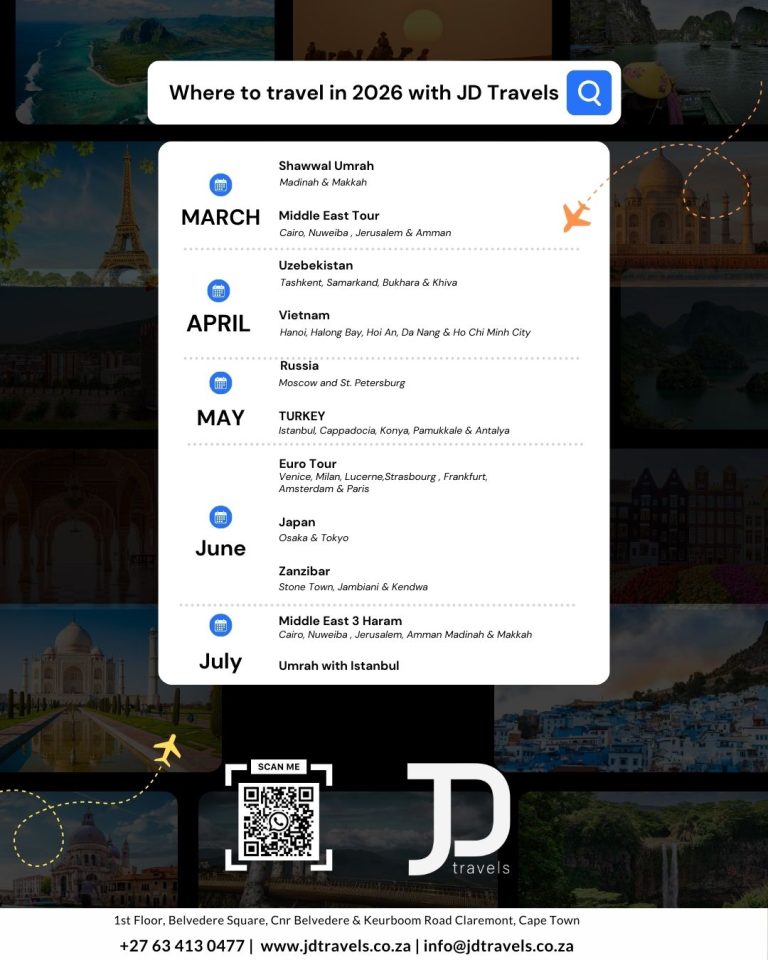 Travel Menu 2026 - JD Travels